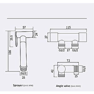 MINJING Shower Copper Toilet Hand Held Bidet Faucet Sprayer Bidet Set Sprayer Gun Toilet Spray for Bathroom Self Cleaning Shower Head-Single