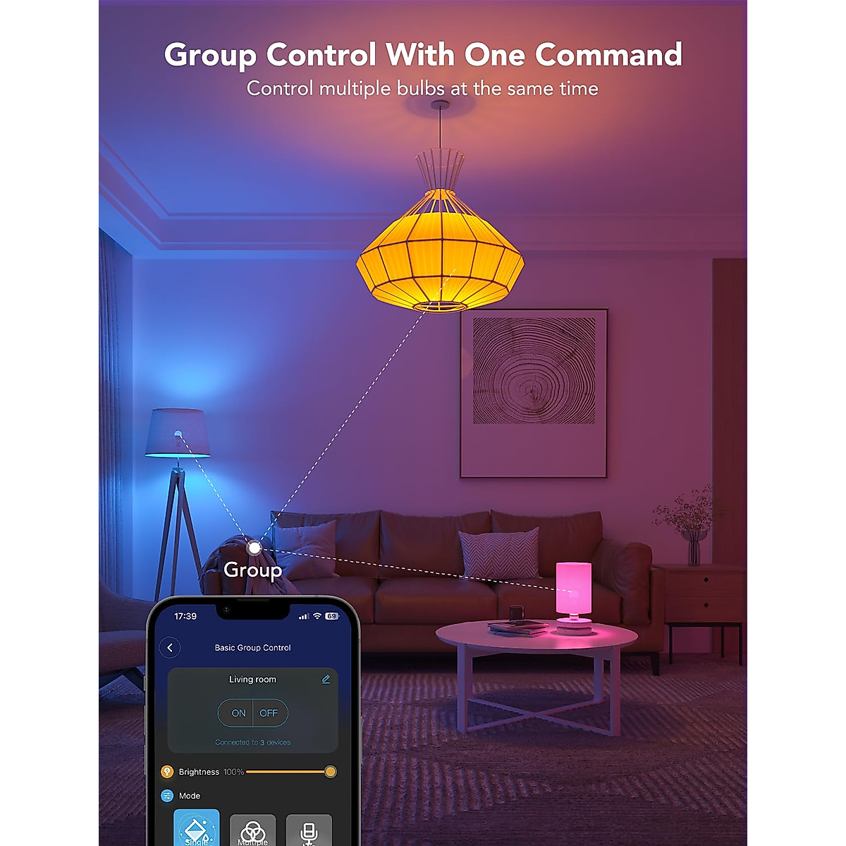 Govee Smart Light Bulbs, 1200 Lumens Dimmable BR30 Bulbs, RGBWW Color Changing Light Bulbs, WiFi LED Bulbs, 16 Million Colors, Work with Alexa, 2 Pack