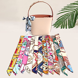 RainFlowwer Hairband Handbag Handle Ribbon, 12Pcs Neckerchief Package for Purse Decor, Hair Bracelet and Neck Accessory, Versatile Gift Set for Girls