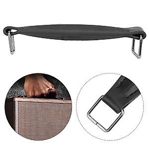 Guitar Amplifier Handle,PU Leather Internal Steel Leather Style Replacement Strap Handle Amp Handle Strap for Guitar Amplifiers Speaker (black)