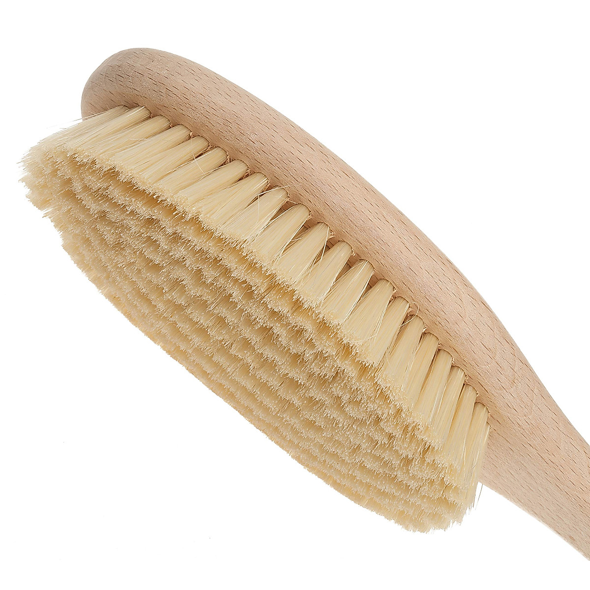 REDECKER Extra Long Beechwood Bath Brush - Natural Pig Bristle Body Brush for Showering, Back Scrubbing, Exfoliating, Dry Brushing and Lymphatic Drainage - Perfect for Hard-to-Reach Areas