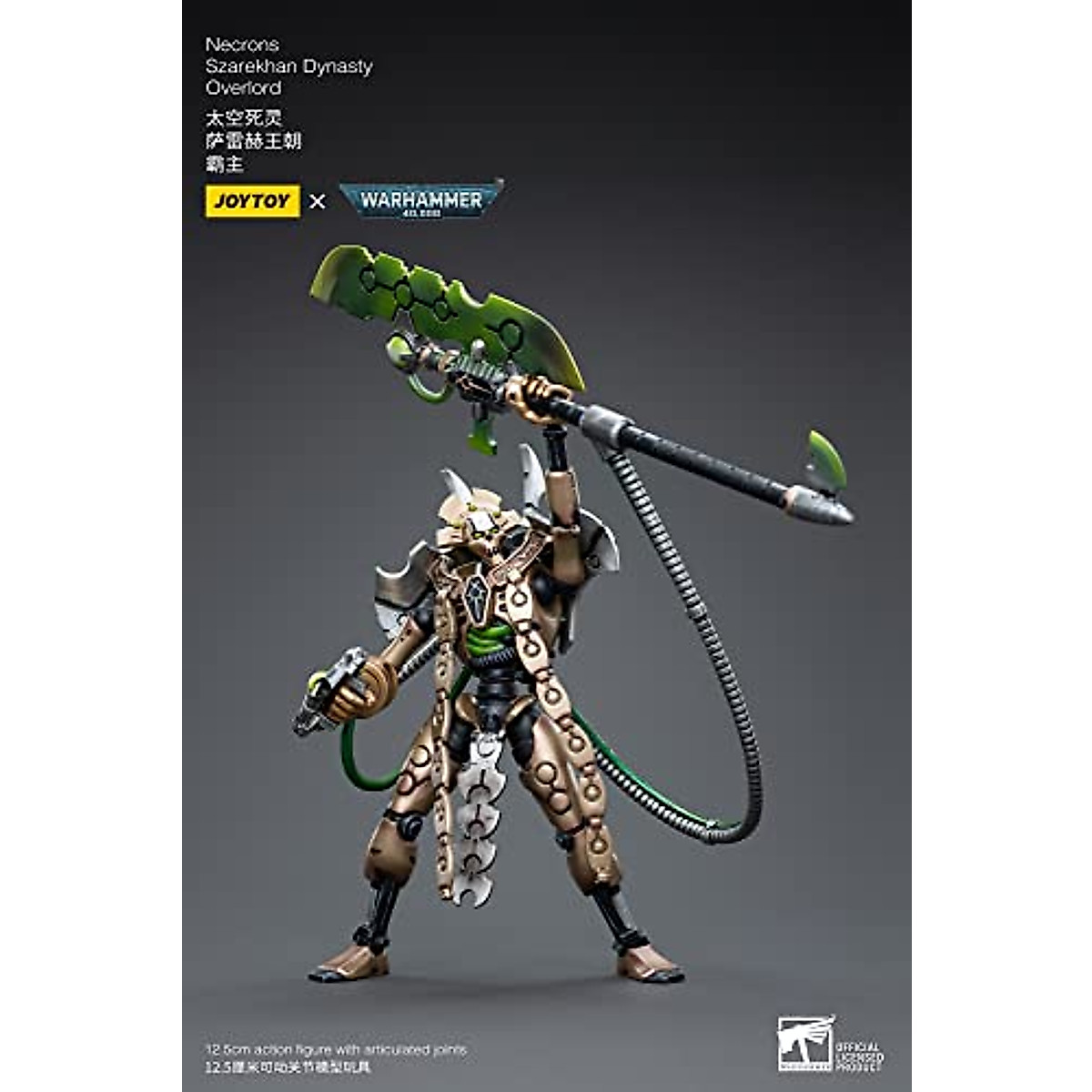 Pipigirl JoyToy × Warhammer Genuine License 1/18 Soldier, 4inch Army Military Extreme Warrior Models Action Figures Kits (Necrons Szarekhan Dynasty Overlord)