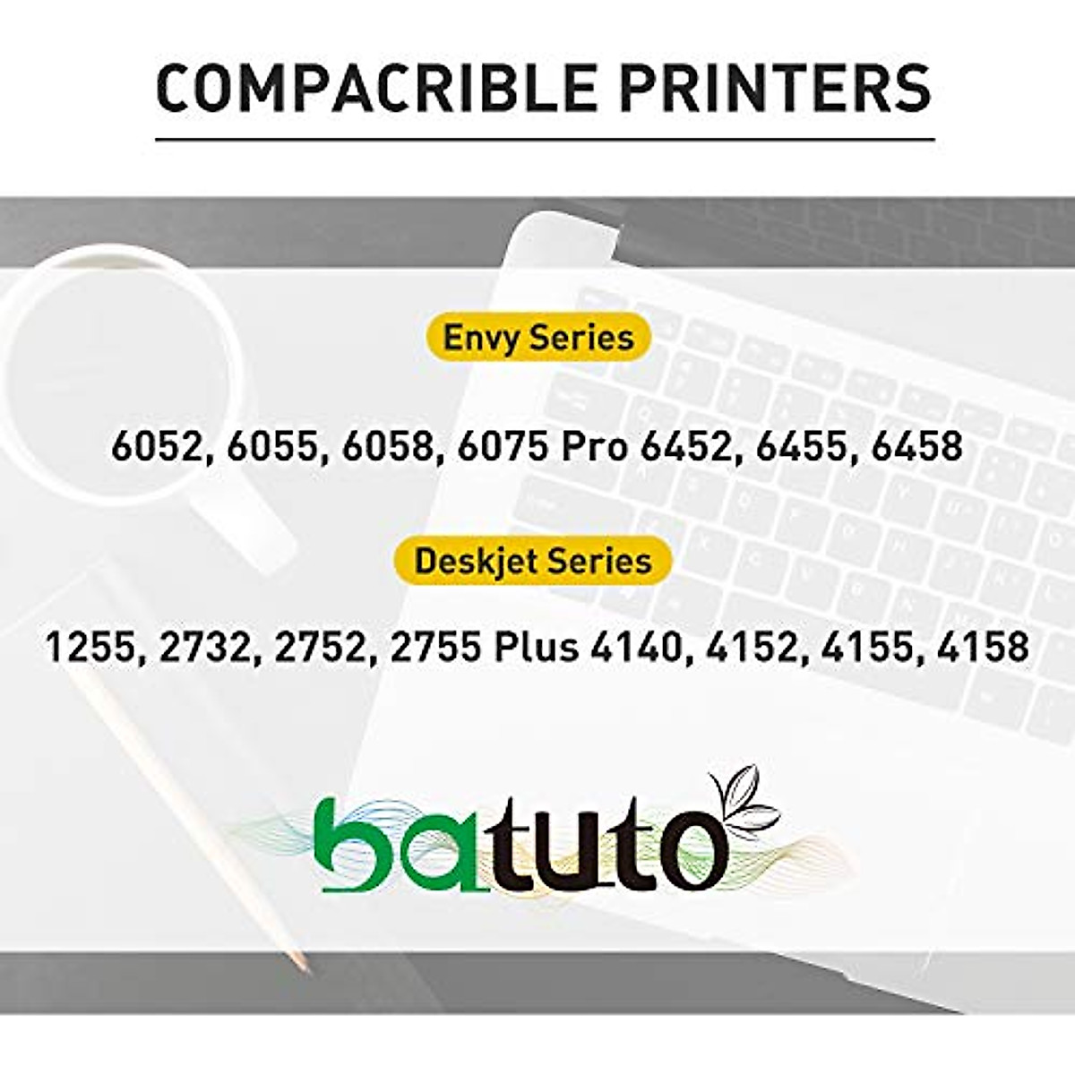 batuto Remanufactured for hp Ink 67 Ink Cartridges Black Replacement for HP Envy 6052 6055 Pro 6452 6455 6458 DeskJet 1255 2732 2752 2755 DeskJet Plus 4140 4152 4155 4158 67xl hp Printer Ink