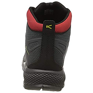 KEEN Men's Explore Mid Waterproof Hiking Boot, Magnet/Fiery Red, 9