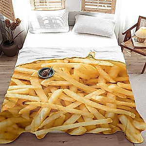 Blanket French Fries Fleece Lightweight Throws Gift for Birthday Christmas Soft Flannel Blankets for All Season Bed Sofa 40"x50"