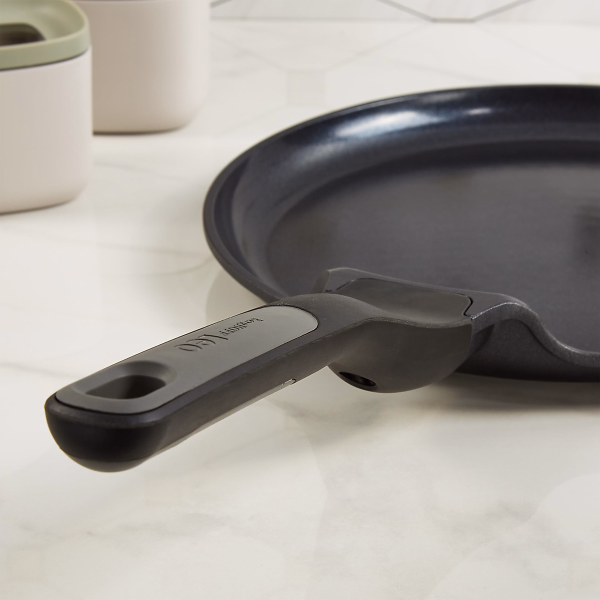 Berghoff Leo Stone+ Non-stick Ceramic Pancake Pan 10in, Recycled Aluminum, CeraGreen, Non-toxic, Long Stay-cool Handle, Induction Pan