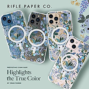 Rifle Paper Co. iPhone 13 Pro Case - 10ft Drop Protection - Compatible with MagSafe & Wireless Charging - Floral 6.1" Case for iPhone 13 Pro, Anti Scratch Shock Absorbing Materials - Garden Party Blue