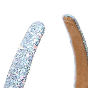 LONEEDY 3 Pack Glitter Sequins Sparkly Hard Headbands for Kids Wide Padded Hair Bands Fashion Cute Daily Accessories for Girls and Women (pink + sky blue + white)