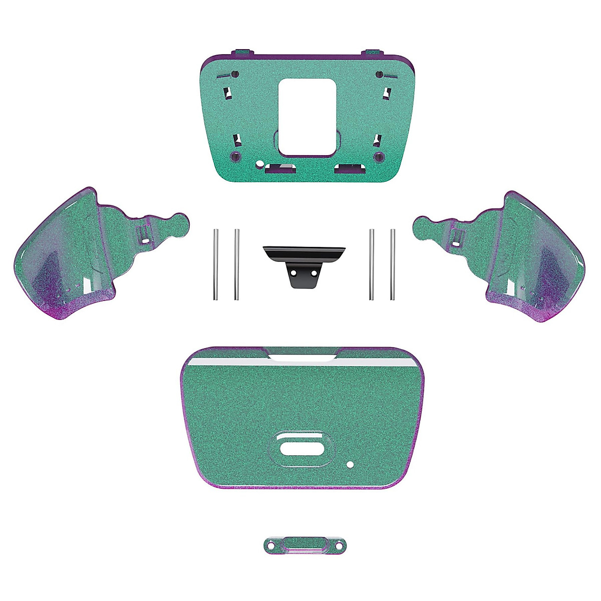 Chameleon Green Purple Replacement Redesigned K1 K2 Back Button Housing Shell for PS5 Controller eXtremerate Rise Remap Kit - Controller & Rise Remap Board NOT Included