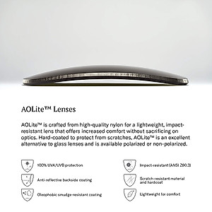 AO-1002 Sunglasses - Gunmetal - True Color Gray AOLite Nylon Lenses - 51-19-145