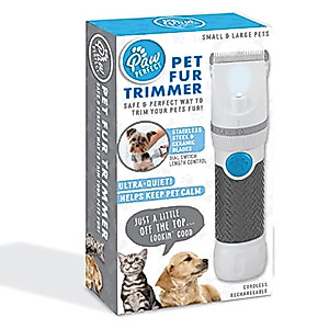 Bell+Howell PawPerfect Pet Fur and Hair Trimmer Dog Hair Clippers with Stainless Steel and Ceramic Blades Low Noise Rechargeable and Cordless Shaver for Dogs Cats and Other Furry Pets As Seen On TV