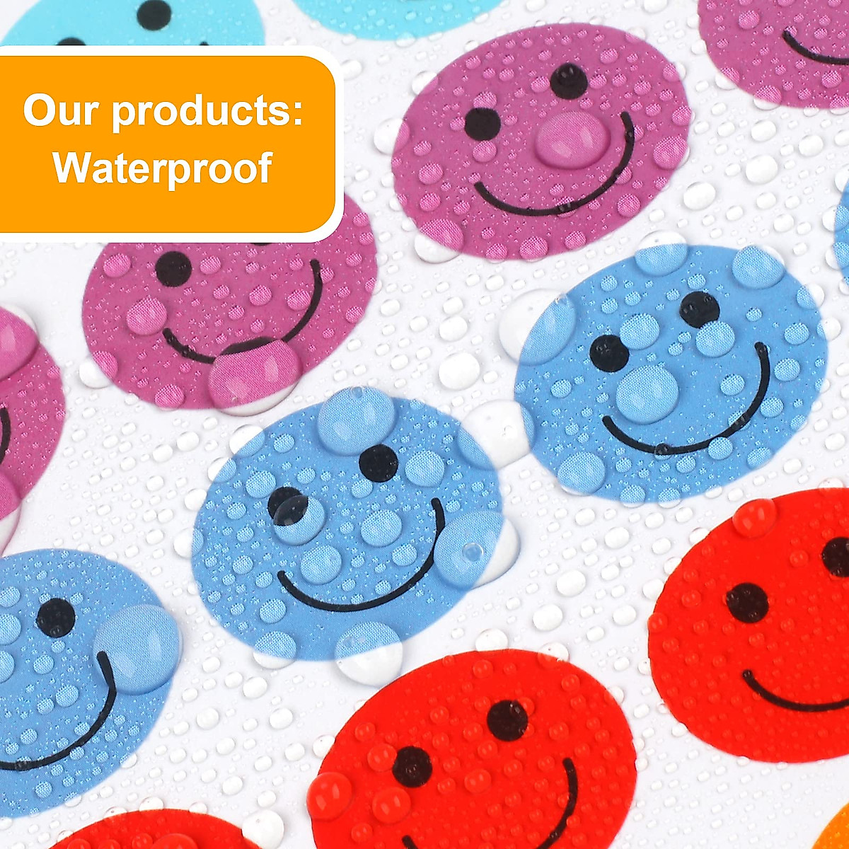 Smiley Face Stickers 1800Pieces, Happy Face Stickers 1in/2.5cm, Small Stickers for Kids Reward Chart (8 Colors)