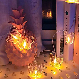 Yehapp 10ft 20 LEDs String Lights Dragonfly Butterfly String Lights Battery Powered for Home Party Garden Decor