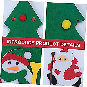 LABRIMP 1pc Christmas Felt Christmas Tree Felt Christmas Decorations Toddler Felt Tree with Ornaments Advent Felt Christmas Tree Hand Decor Play Set Kids Suit Detachable Ornaments DIY 3D