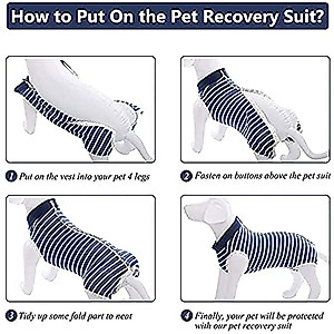 L1HMPET Dog Surgery Recovery Suit Puppy Medical Vest, Dog Surgical Suit,After Surgery Wear, Home Indoor Pets Clothing (L)