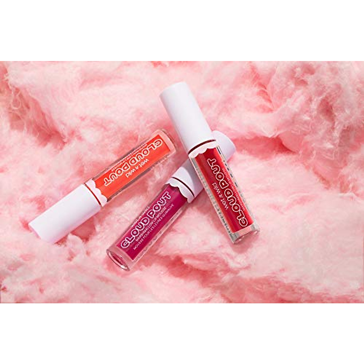 wet n wild Liquid Lipstick Cloud Pout Marshmallow, Hot Pink Candy Wasted | Matte Lip Cream Mousse | Argan Oil | Vitamin E