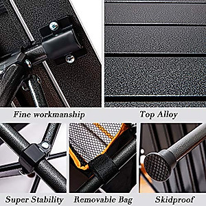 TOP Aluminum Camping Table,Easy Carry Picnic Folding Table with Storage Bag Heavy Duty RV BBQ Cooking Indoor Outdoor (Black XL)