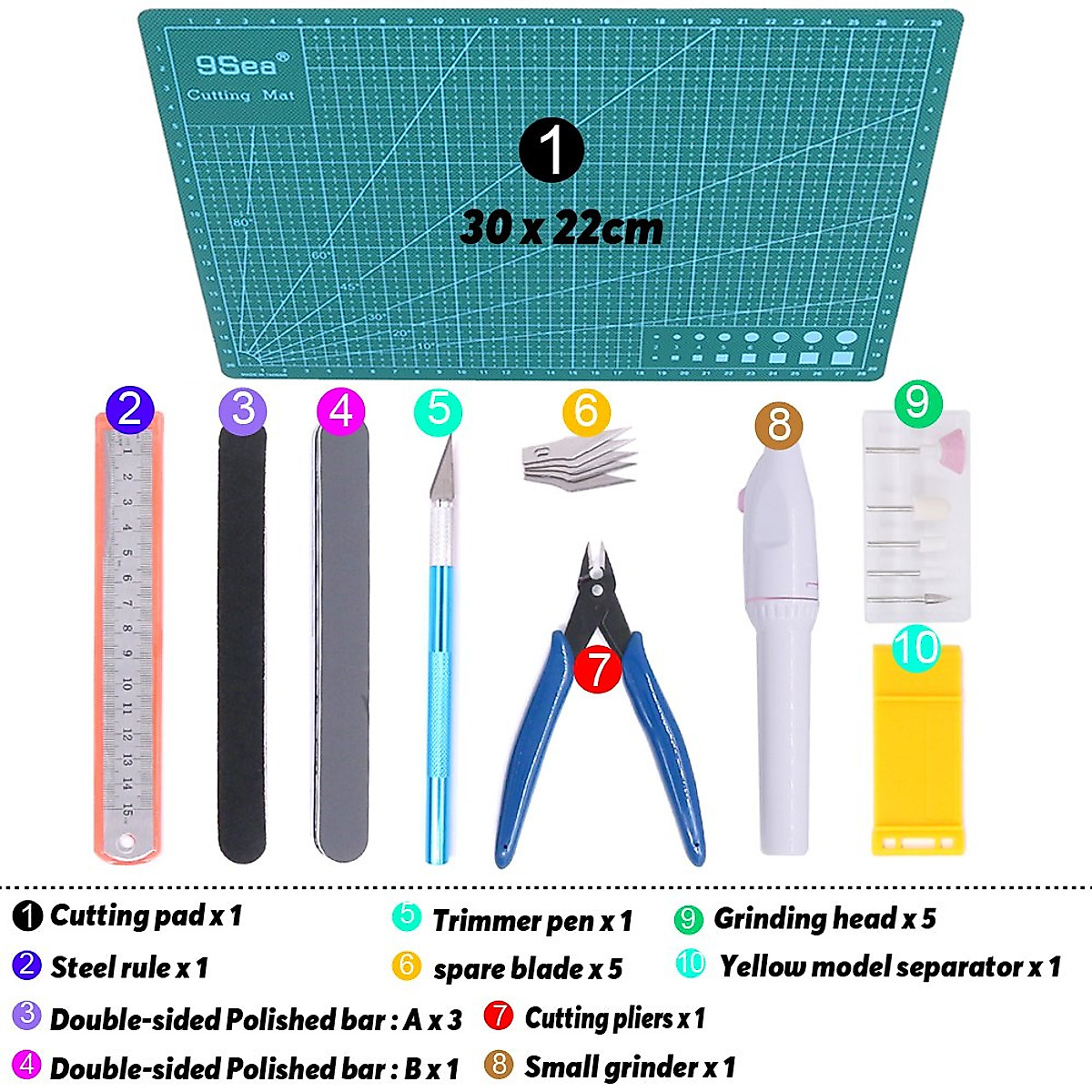 Findfly 36Pcs Modeler Basic Tools Craft Set Hobby Building Tools Kit for Gundam Car Model Building