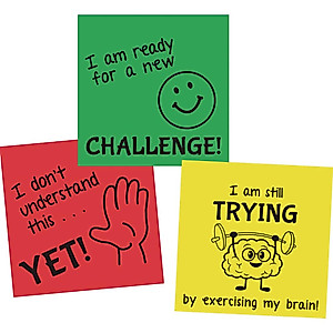 Really Good Stuff The Power of Yet! Self-Assessment Mini Flip Chart, Set of 12 – Self-Assessment Cards for Students in Grades K-5, Promote a Growth Mindset with Motivational Messages