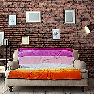 Lesbian Sunset Pride Super Plush Blanket - 50x60 Soft Throw Blanket - Perfect for Cuddle Season LGBT Lesbian Pride Blanket