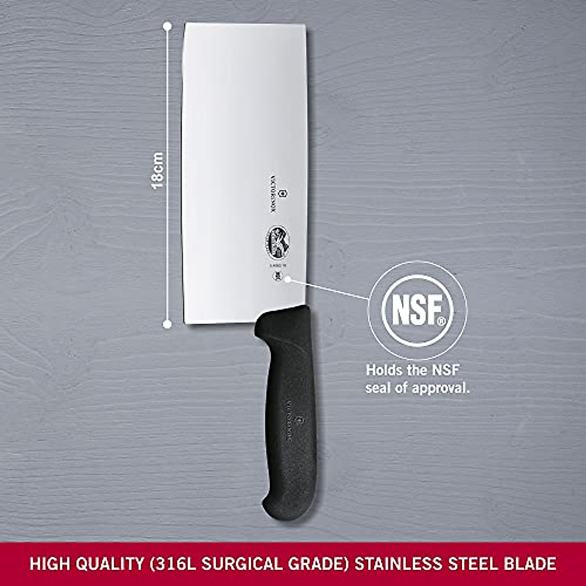 Victorinox 7" Chinese Classic Chefs Knife Stainless Steel Cleaver Butcher Knife Fibrox Handle Swiss Made