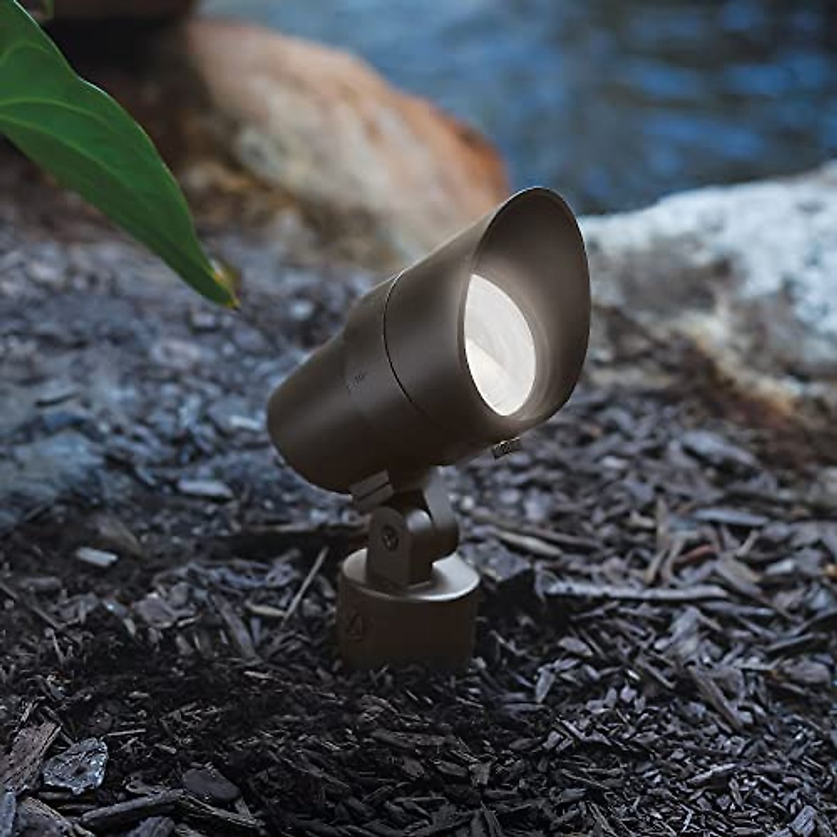 WAC Landscape Lighting, LED 12V Medium Size Accent Light with Adjustable Beam Angle and Integral Brightness Control 50-1300 Lumens 3000K Warm White Built-in LED in Black