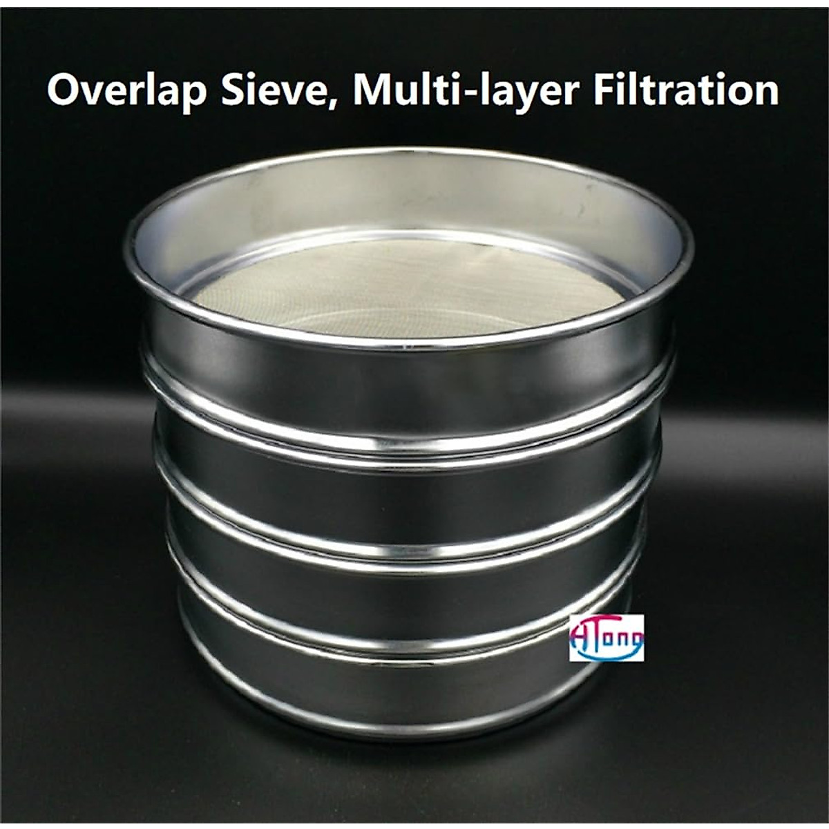 Integrated Lab Test Sieve Diameter 20cm Stainless Metal Wire Mesh Filter Strainer Various Mesh Count (mesh Count 12)