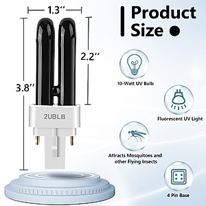 Kittmip Bug Zapper Replacement UV Bulbs 41050 Compatible with DynaTrap DT1050 DT1100 DT1250, 1/2 Acre Trap Replacement Light Bulb, UV Light Ultraviolet Mosquito Killer Lamp Bulbs (6)