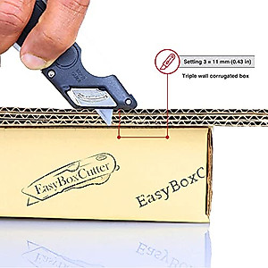 Box Cutter, 3 blade depth setting, Squeeze Trigger and Edge Guides, Holster, Lanyard, Extra Blade - 1000 white