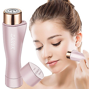 Facial Hair Remover ZACCER Painless Hair Removal for Women Waterproof Shaver Razor with LED Light (Rose)