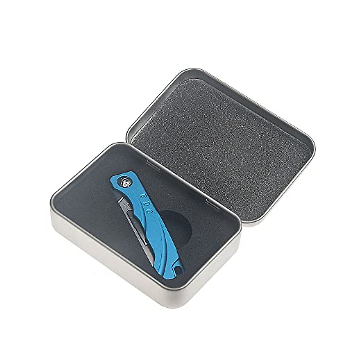 Tungyi Daily Pocket Folding Utility Knife with Key Ring and 10 Replaceable Quick Change Blades, Ultra Compact and Lightweight (Blue)