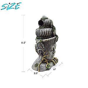 Hamiledyi Buddha Head Statue Aquarium Decorations Resin Fish Hideout Betta Cave for Large Fish Tank Ornaments Betta Sleep Rest Hide Play Breed