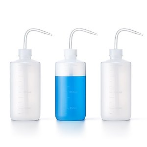Bright Creations Clear Plastic Squeeze Bottles with Angle Bent Tip - 16 oz Squirt Bottles for Liquids, 3 Pack