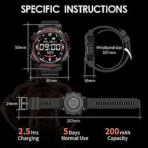 Kingstar Smart Watches for Men - 1.32" Full Touch Smart Watch for Android iPhone | IP67 Waterproof Fitness Tracker Outdoor Bluetooth Watch with Heart Rate Sleep Monitor AI Voice (Answer/Dial Calls)