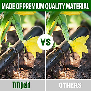 TiTifield U Shape Garden Stakes 50 Packs 4 Inch 11 Gauge Irrigation Tubing Stakes, Heavy Duty Galvanized Landscape Staples for Tube, Lawns, Landscape Fabrics,Irrigation Hose and Weed Barriers