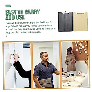 MAGICLULU 2pcs Folder Board Paper Folders Metal Clipboards Pencils File Folder A4 File Clip Folder Hard Plastic Clipboard Exam Paper Clips Wooden Writing Board Writing Base Plate