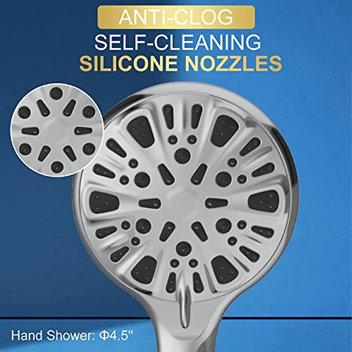 Luxsego Filtered Shower Head with Handheld Spray for Skin and Hair Care, High Pressure Shower Heads with Filters for Hard Water, Hydro Jet Showerhead Set Includes Hose, Bracket and Mineral Beads