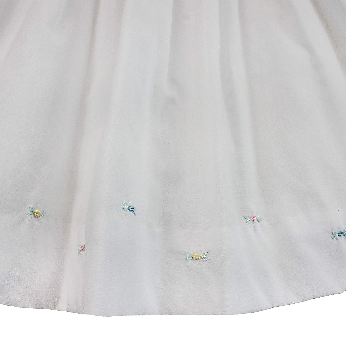 Petit Ami Baby Girls' Daydress with Embroidered Hem, 9 Months, White