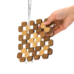 Tlence 12 Pack Bamboo Trivet Mat for Hot Dishes, 6.3'' Heat Resistant Kitchen Hot Pads, Wooden Table Counter Protector Set, Bamboo Coasters for Teapot Hot Dishes Pans, Table Décor Kitchen Gifts Idea