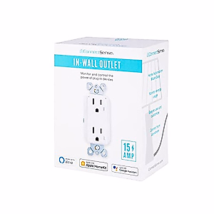ConnectSense Smart In-Wall Outlet, WiFi Connected Electrical Smart Wall Socket That's Compatible With Amazon Alexa, Apple HomeKit Siri and Google Assistant (15A)