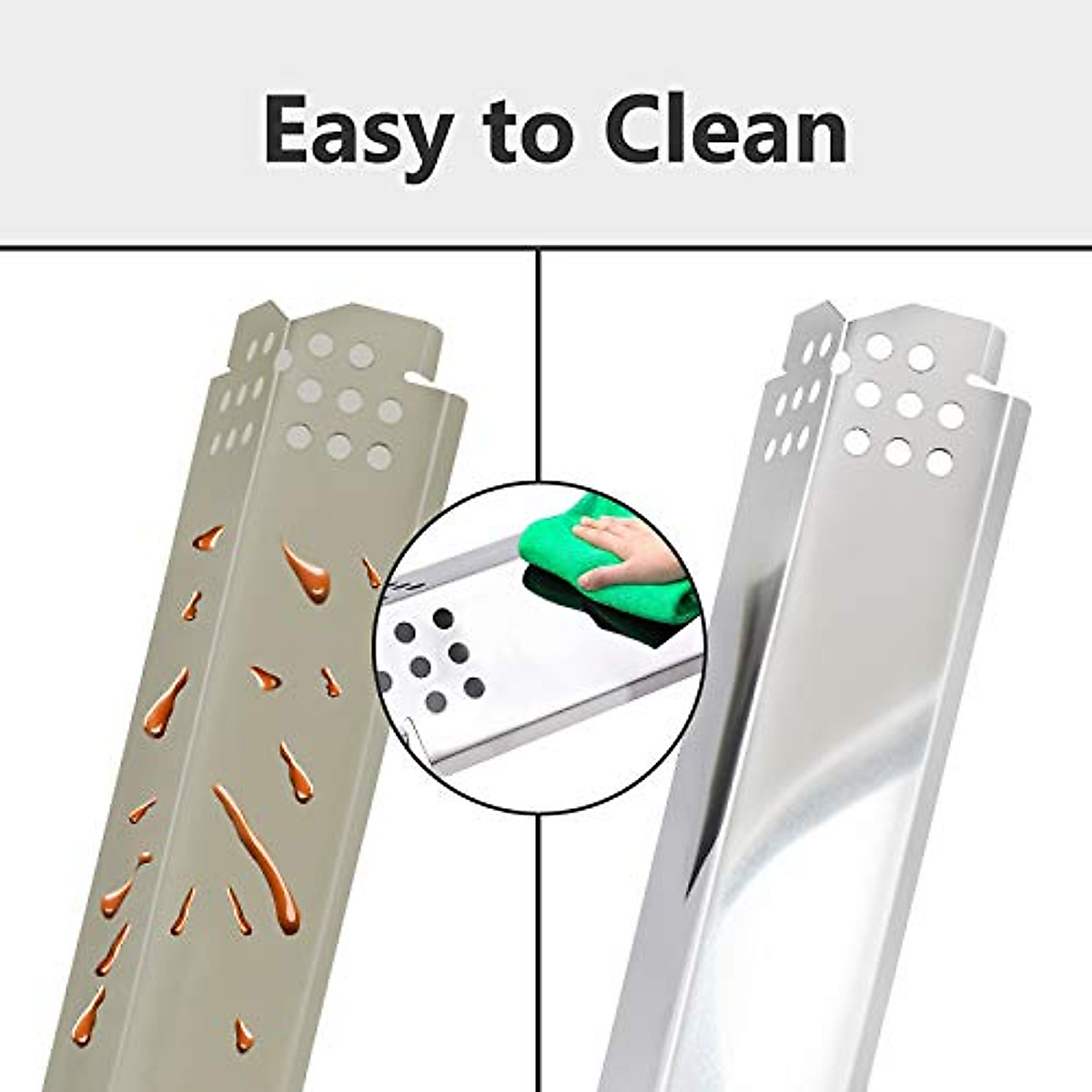 Adviace Replacement Parts for Nexgrill 720-0896B 720-0896C 720-0896E 720-0882A 720-0896 720-0925 Grills, 6 Pack Grill Burner Tubes & Flame Tamers Heat Shields Replacement