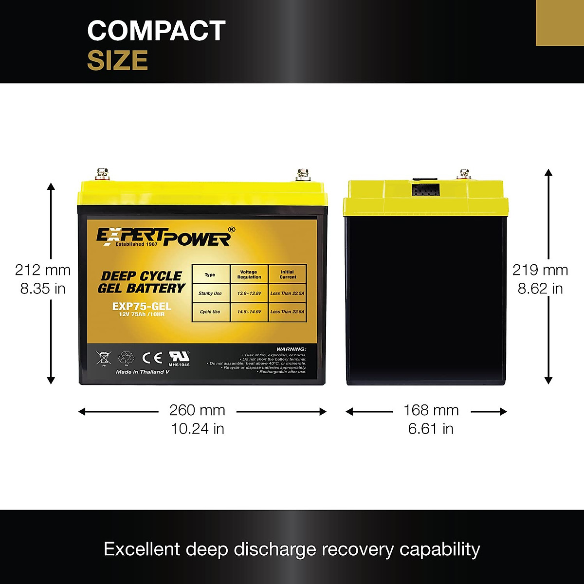 ExpertPower 210W 12V Solar Power Kit with Battery: 900Wh Gel Battery + 210W Mono Solar Panel + 20A MPPT Charge Controller for Off-Grid DC System in Cabin, Shed, DIY, Solar Projects and More