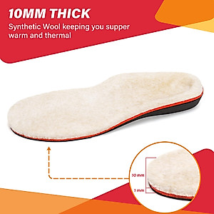 V.Step Sheepskin Insoles for Women Men Wool Fleece Shoe Inserts with Arch Support Warm Cozy Replacement Insoles for Boots Slippers Shoes, XS