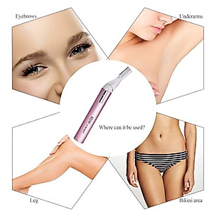 KIKAR Portable Electric Eyebrow Shaper - Safety Beauty Knife For Underarm / Leg / Body / Face / Hair - Stylish Metal Case Trimmer Shaver (Battery Operated)