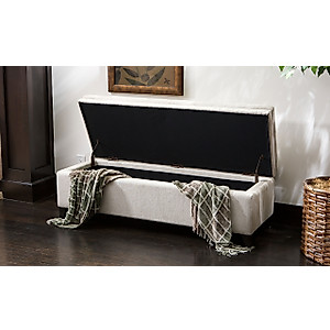 Christopher Knight Home Brighton Linen Storage Ottoman, Ivory