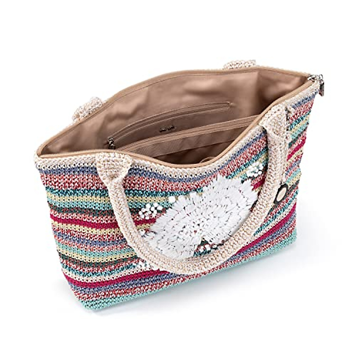 The Sak womens Classics Hand-crochet Carry-all Crafted Classics Hand Crochet Carry All, Eden Floral Embroidery, One Size US