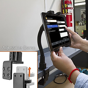 iBolt TabDock Flexpro Clamp- Heavy Duty C-Clamp Mount for All 7" - 10" Tablets (iPad, Nexus, Samsung Galaxy Tab) for Desks, Tables, Wheelchairs, Carts, etc : Great for Homes, Schools, and Offices