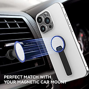 YOJOR Phone Kickstand, Stick on Phone Back or Case Invisible, Angle Adjustable, Sturdy Metal Stand Attachment, Universal Portable Holder for Phone, Hands-Free, Video Recording Anywhere - Black