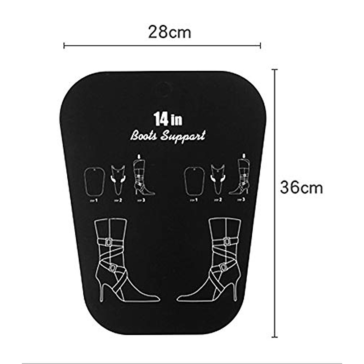 SYBL 2 Pairs(4 Sheets) Boot Shaper Form Inserts Tall Boot Support Shaper Thicken Shoe Tree Shape Holder for Women and Men,Black 14 Inches