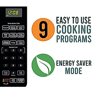 Farberware Countertop Microwave 1100 Watts, 1.3 cu ft - Microwave Oven With LED Lighting and Child Lock - Perfect for Apartments and Dorms - Easy Clean Stainless Steel